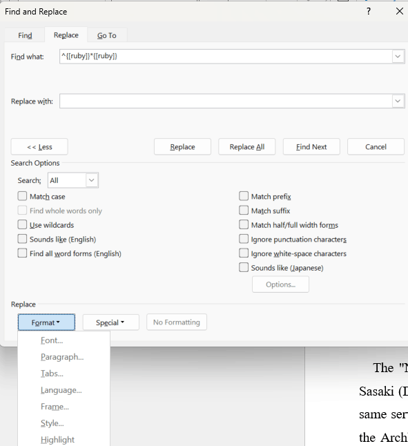 How can I bulk-remove Furigana in a Word Document (Japanese text ...