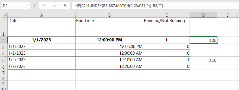 How to calculate a run time in Excel - Microsoft Q&A