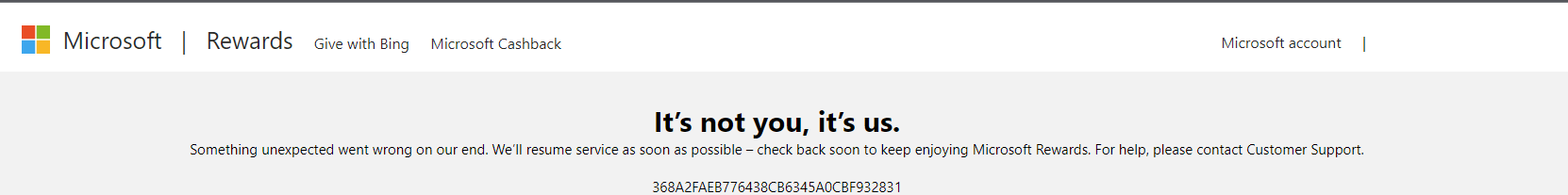 Is Microsoft Rewards down right now? - Microsoft Q&A