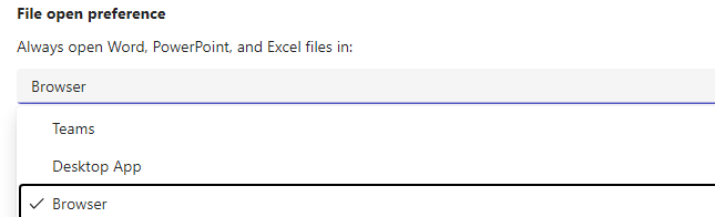 Teams Option: File Open Preference (Desktop App) missing for a New computer. - Microsoft Q&A