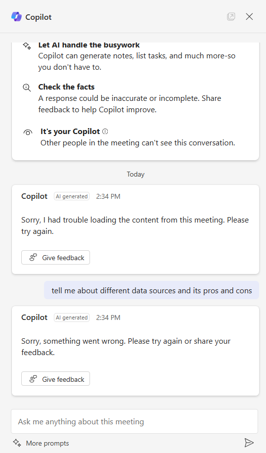 Unable to use copilot during ongoing teams call (that is being recorded) - Microsoft Q&A