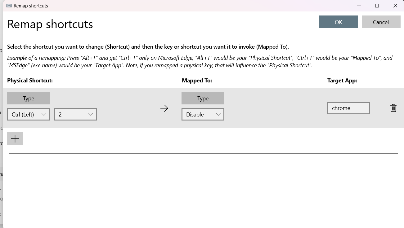 How to disable Ctrl+2 shortcut key on Windows 11 ? - Microsoft Q&A