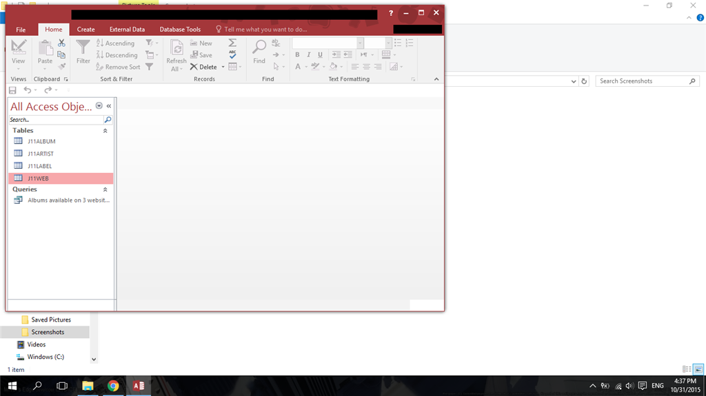 Access 2016 windows 10 opens to a blank screen - Microsoft Q&A