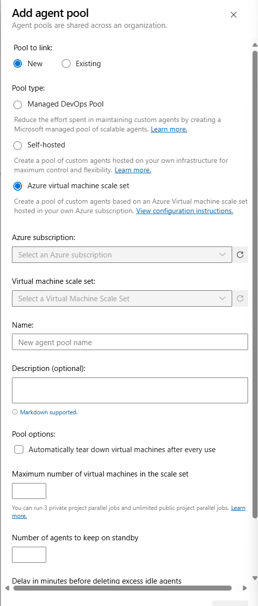 cannot create a VMSS agent pool, Azure Subscription is grayed out - Microsoft Q&A