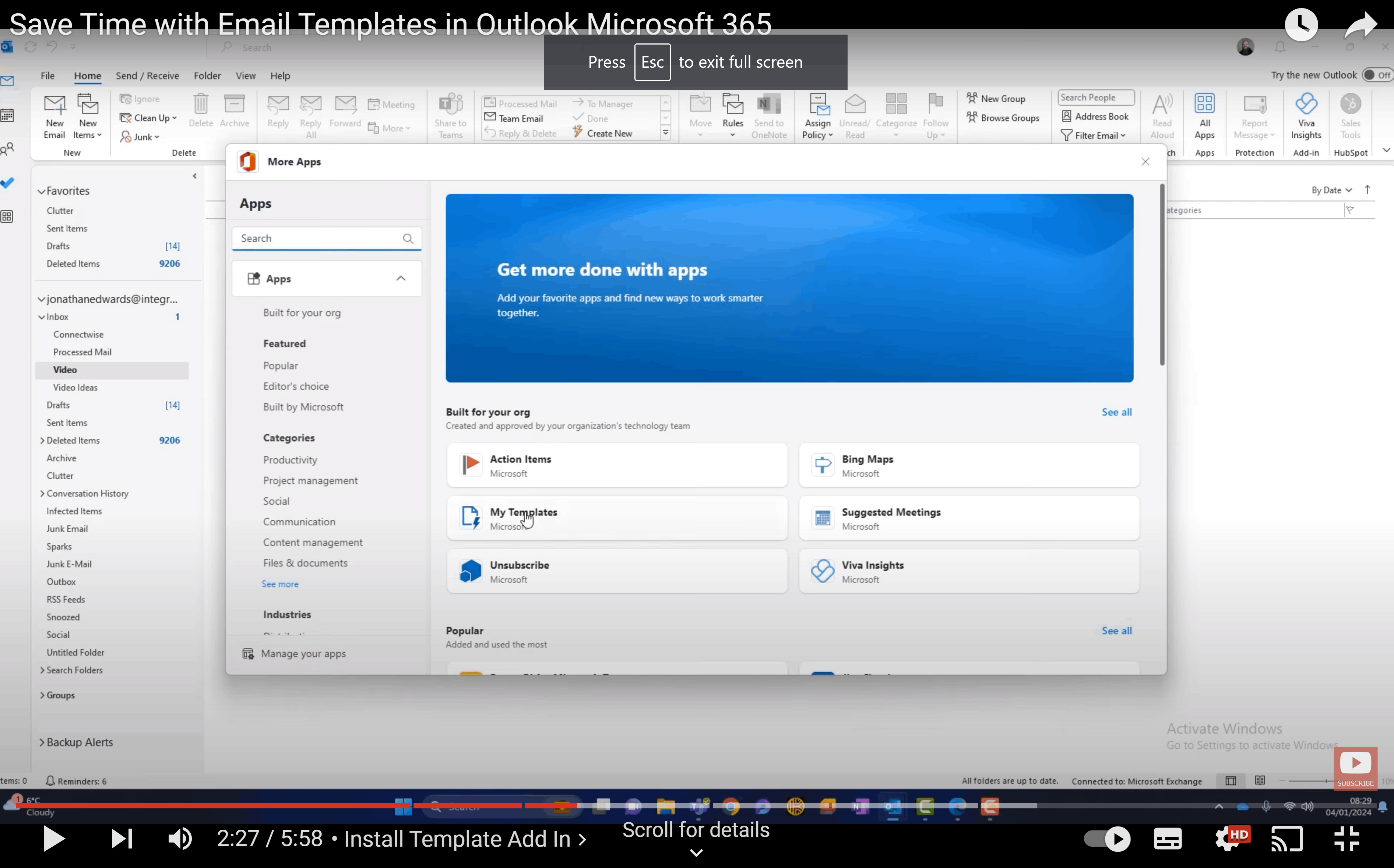 How do I add My Templates to my outlook? - Microsoft Q&A