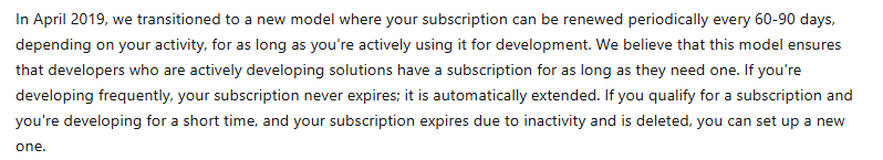 Microsoft 365 Developer subscription renewed for 68 days - Microsoft Q&A