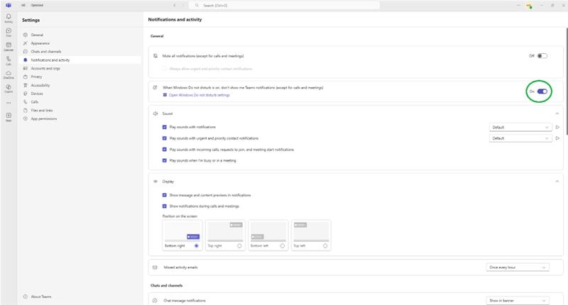 Windows 11 "Do Not Disturb" Not Syncing with Teams - Microsoft Q&A