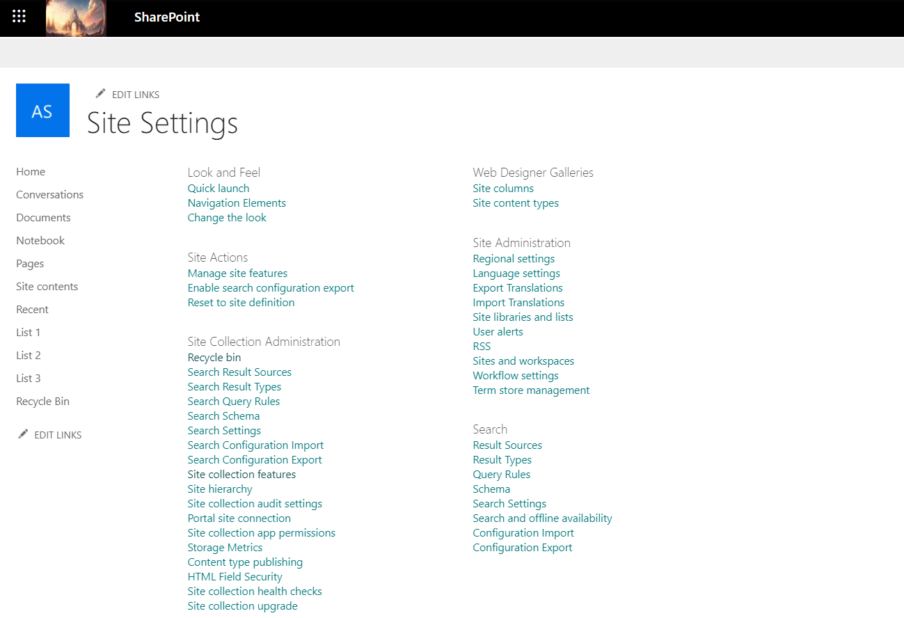SharePoint - Site Setting Differences - Microsoft Q&A