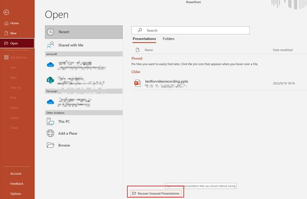 Missing PowerPoint presentation / files from OneDrive - Microsoft Q&A