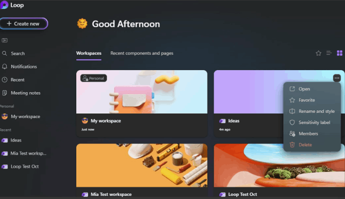 Deleted Ideas Tab from Loop Home page - Microsoft Q&A