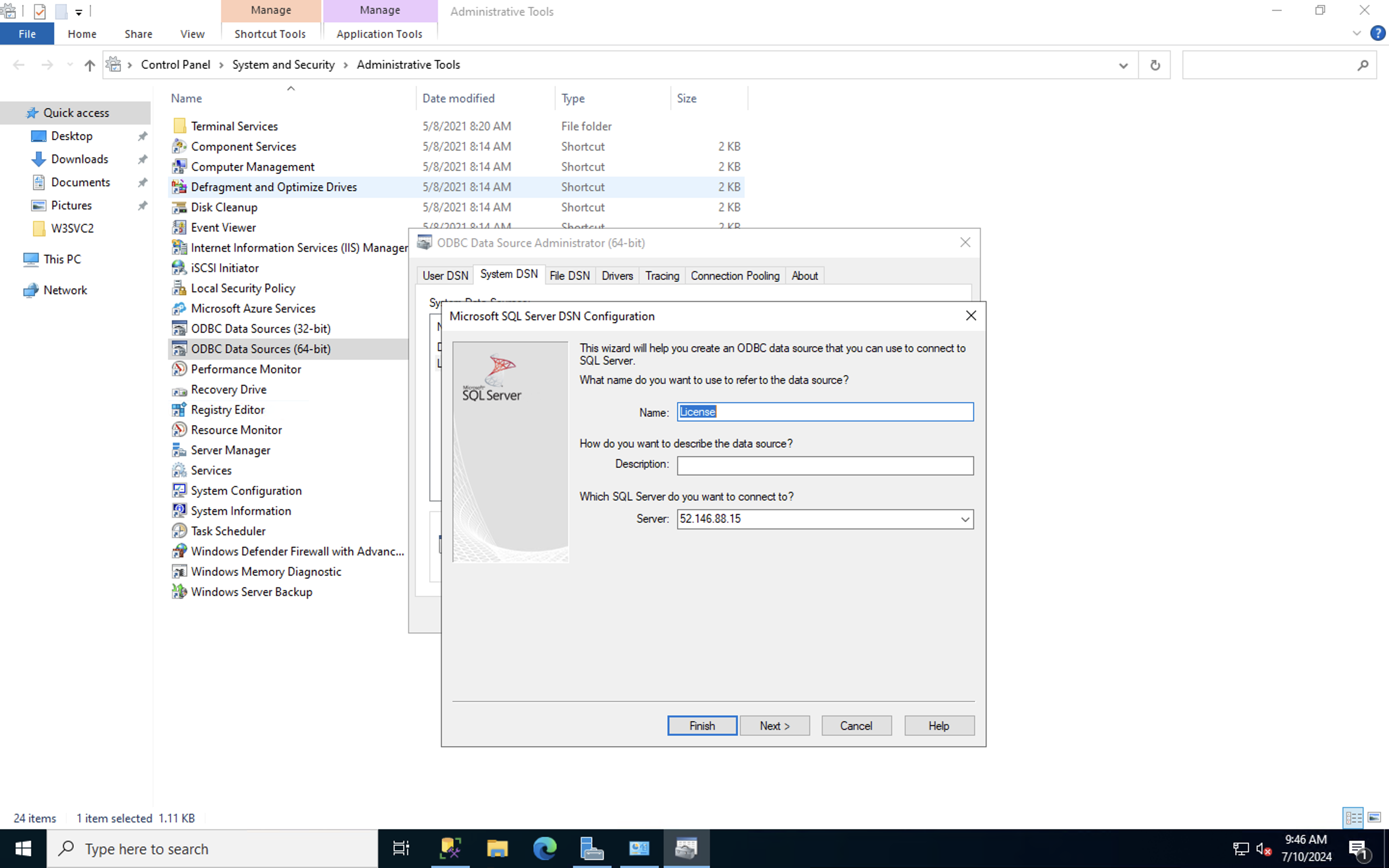 REST API from Azure VM using ODBC cannot connect. From on premise can connect - Microsoft Q&A