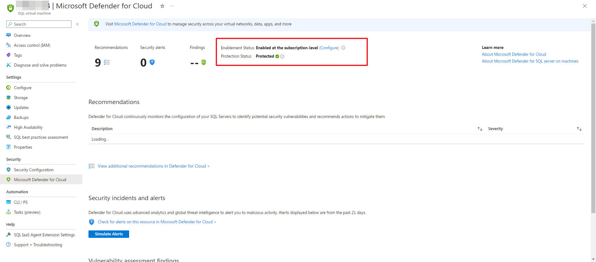 Sql Server Defender For Sql Server Configuration Issues Status Not Displayed Microsoft Qanda