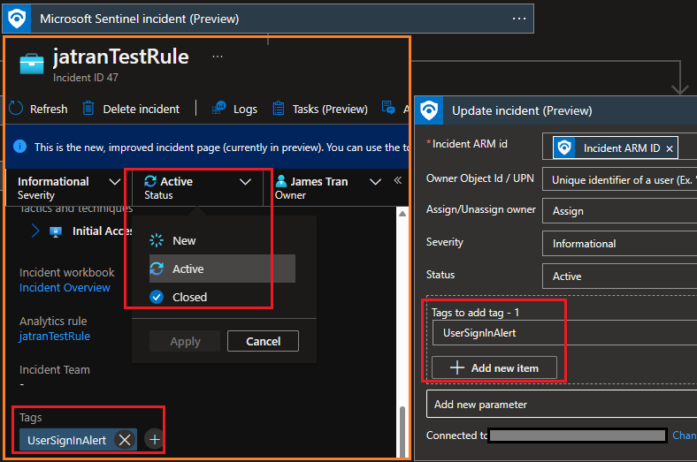 We need custom status close on Azure sentinel, can we do that ...