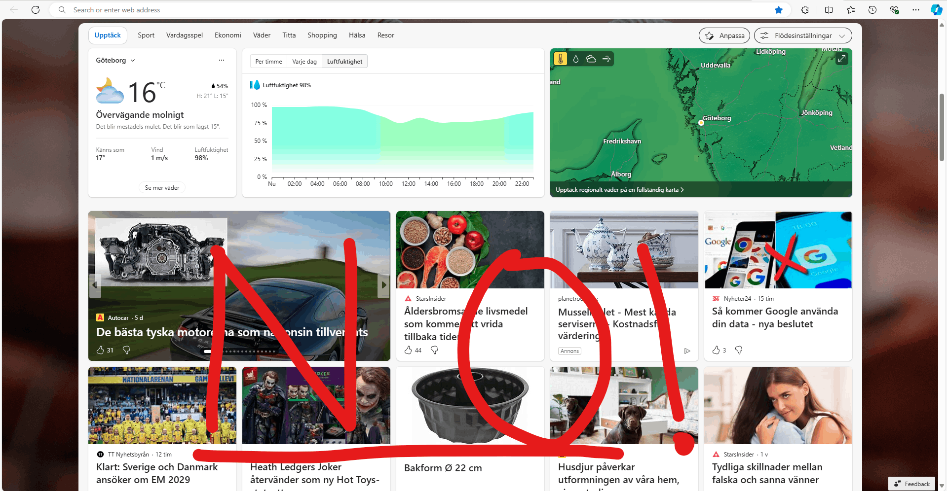 Weather widget in Edge new tab takes me to feed/discover instead of MSN ...