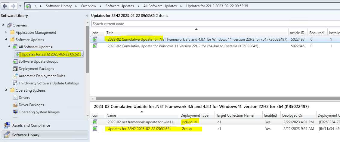 Updates installed before deadline - MECM 2211 - Microsoft Q&A