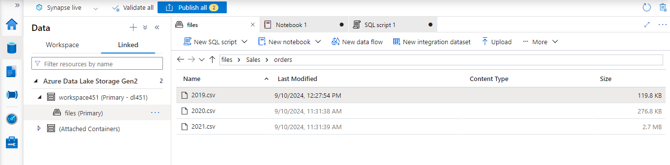 Nott able to read the multiple files from the data lake as the files ...