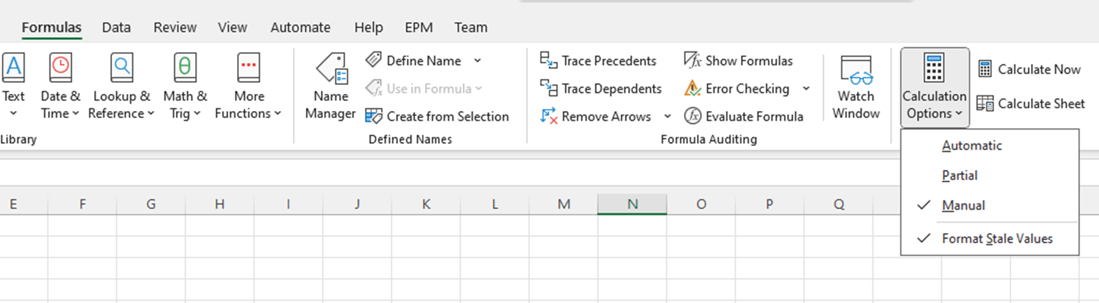 Excel files with "manual recalculation", cells shown with strikethrough ...