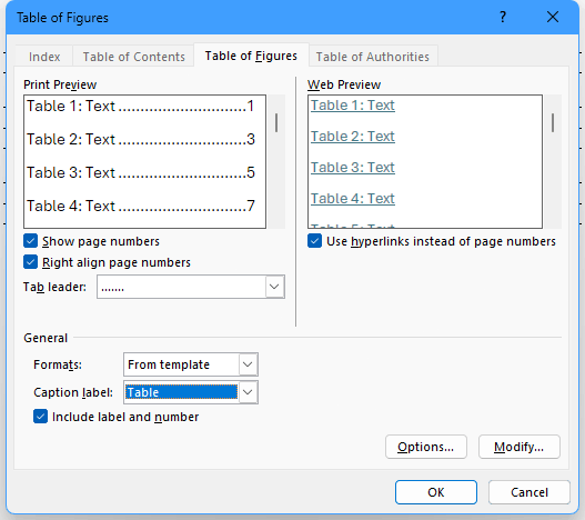 add a table of tables - Microsoft Q&A