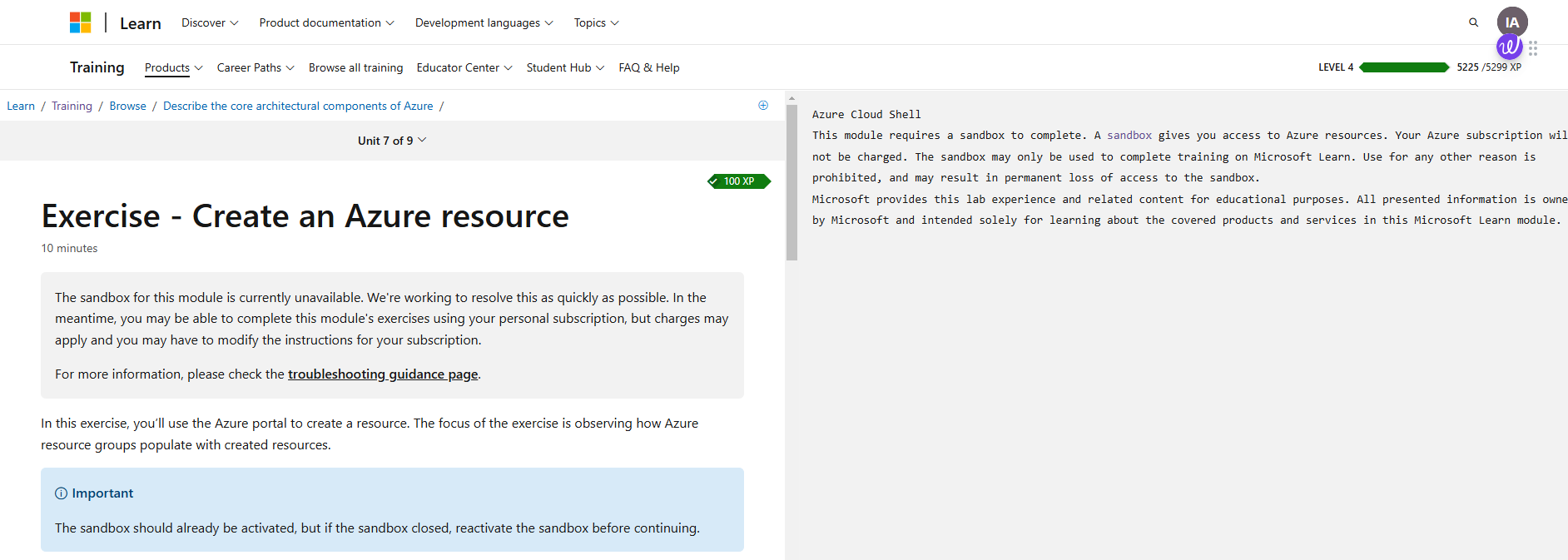 Learn Sandbox Broken for Me and not working - Microsoft Q&A