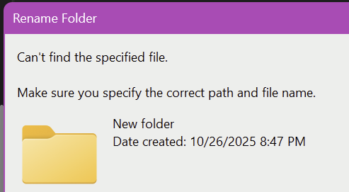 Can't rename newly created folder - Microsoft Q&A