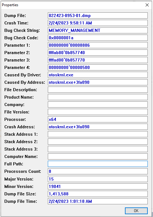 Blue Screen //ntoskrnl.exe //Kernel_Security_Check - Microsoft Q&A