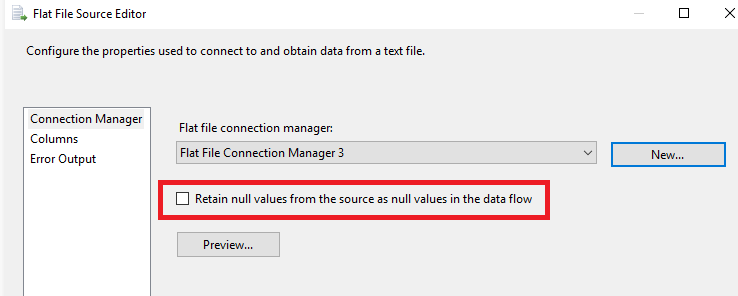 Null values in package - Microsoft Q&A