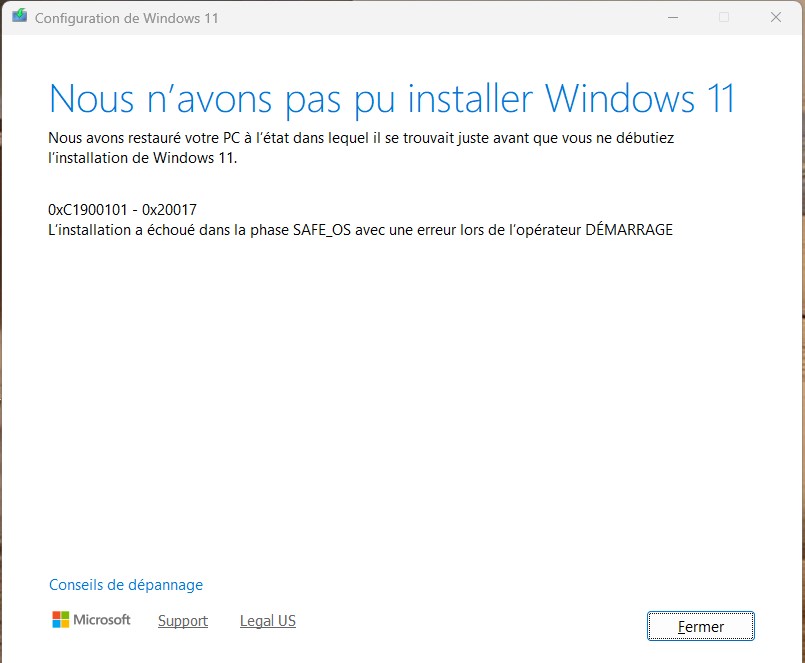 Win11 pro, update from 23h2 to 24H2 : error 0xC19001 - 0x20017 at the ...