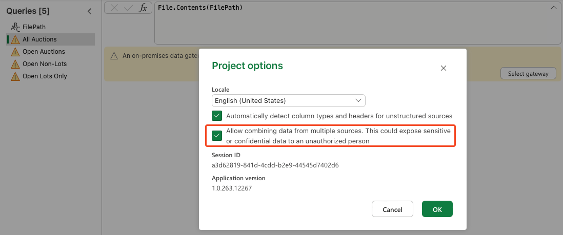 Excel Power Query "An on-premises data gateway is required to connect ...