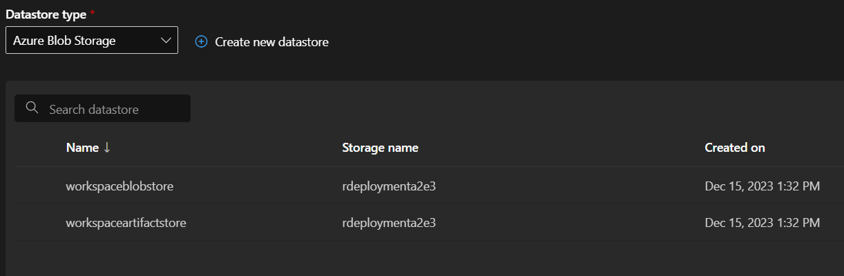 confusion about the containers name in Azure storage account and Azure machine learning ...