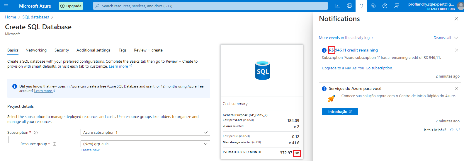 Azure Free-Account credit and calculators in diferents currencys ...