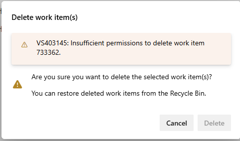 azure devops已是Project administrators，沒有刪除權限 - Microsoft Q&A