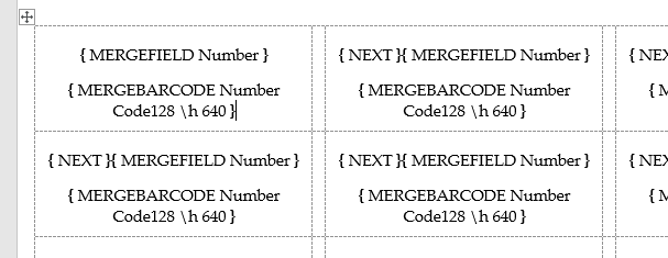 Word formula for sequential text and barcode - Microsoft Q&A