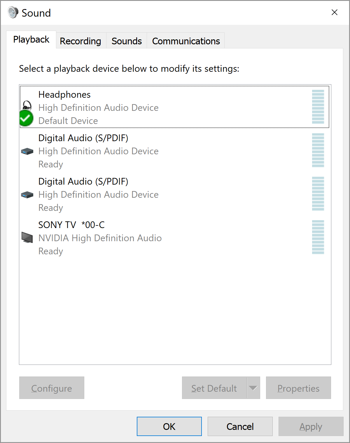 Windows 10 Default Sound Device - Microsoft Q&A