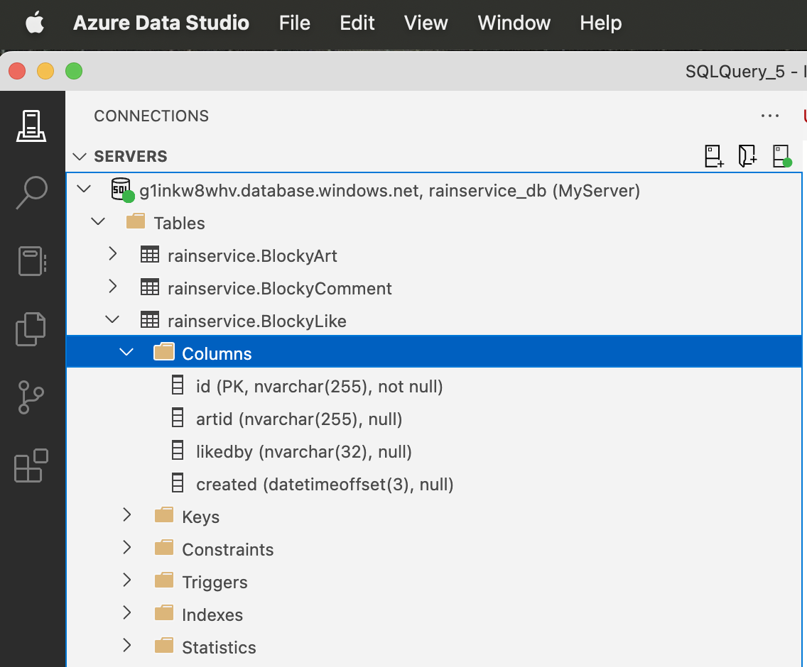 How to fix Azure SQL table exists but querying in iOS Swift MSClient returns "Table does not ...