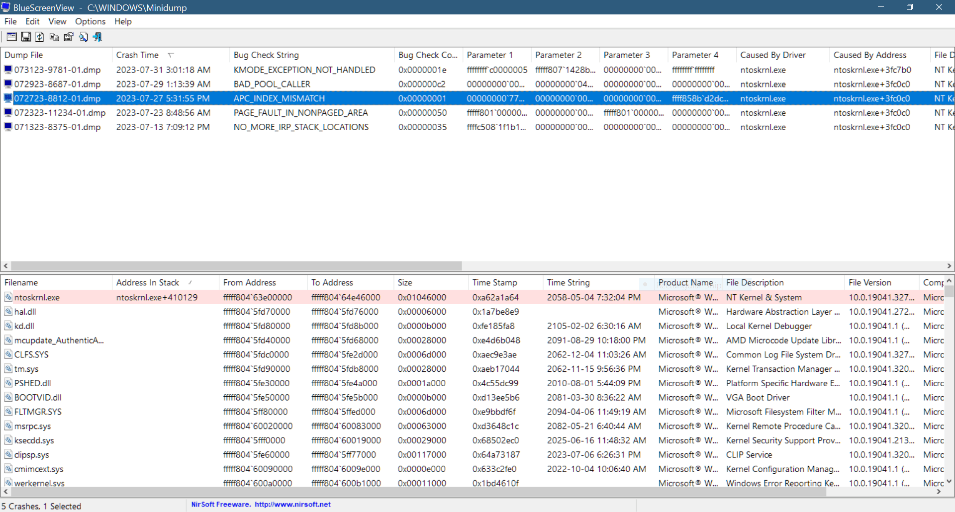 Ongoing PC BSOD errors! Recent: APC_INDEX_MISMATCH, IRQL_NOT_LESS_OR_EQUAL - Microsoft Q&A