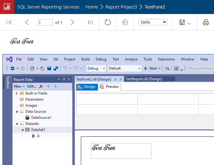 Custom font not working in reporting services browser - Microsoft Q&A