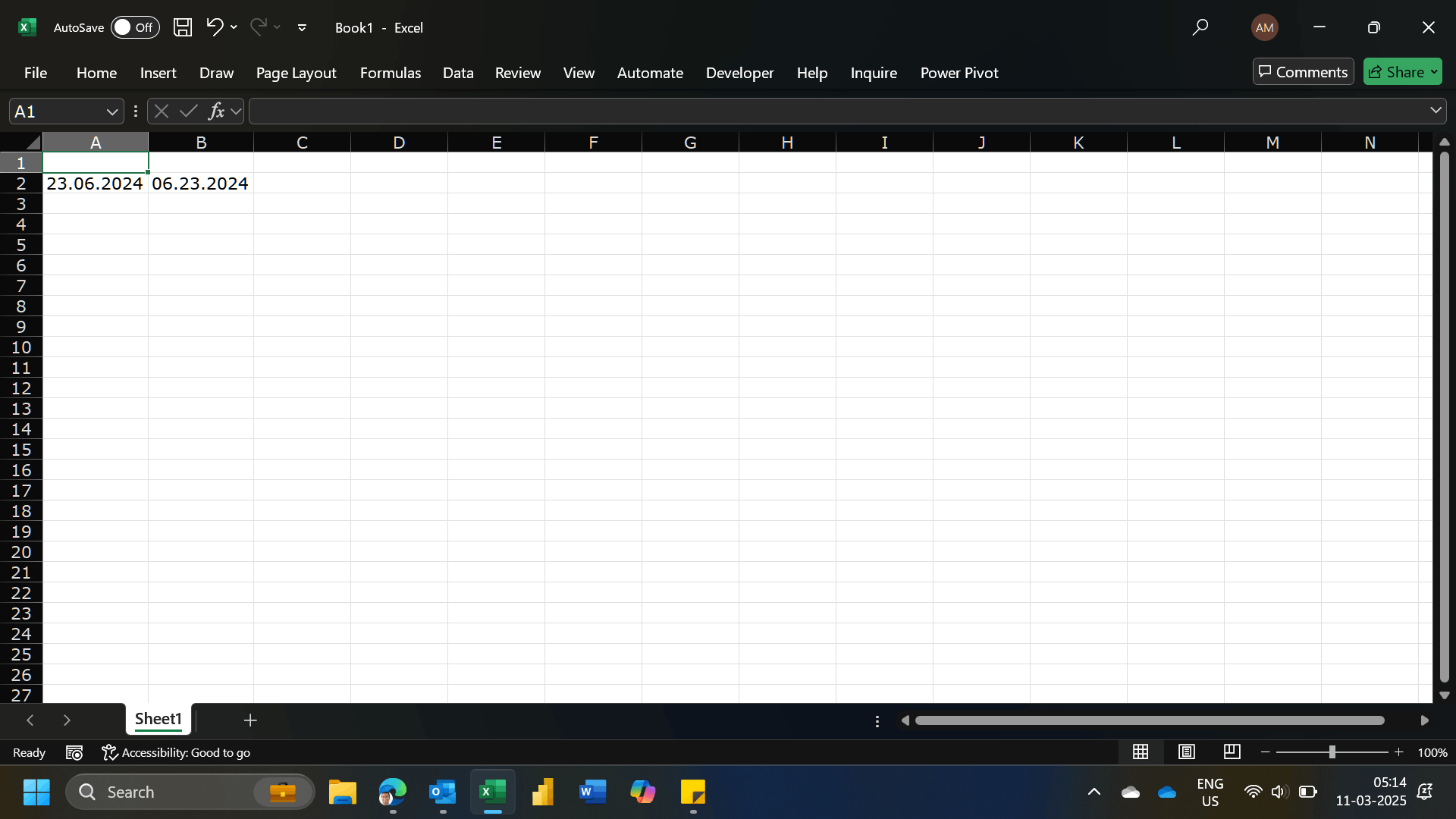 In an excel table, how to convert a column containing dates in a dd.mm ...