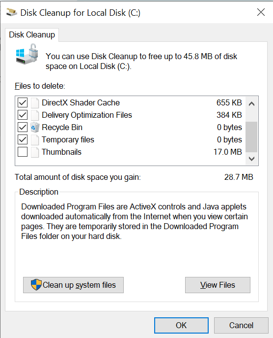 Disk space problem - Microsoft Q&A