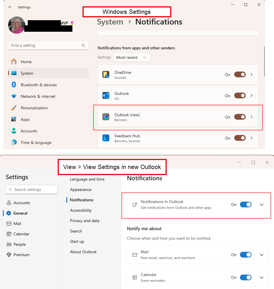 New mail badge missing from "NEW" Outlook for Windows taskbar icon ...