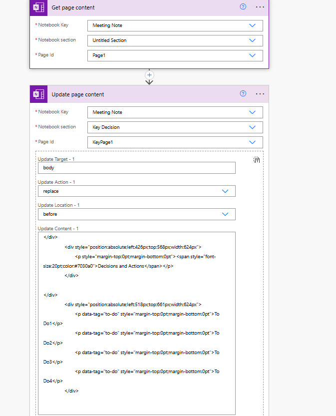Power Automate workflow to copy items from a One Note section to ...