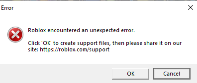 Roblox Has Encountered Unexpected Error Click OK To Create Support Files---Memory Dump Error ...