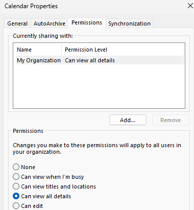 Share a specific user's calendar with all employees - Microsoft Q&A