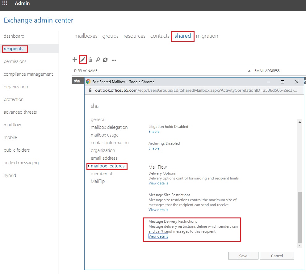 Shared Mail Box with internal mail only - Microsoft Q&A