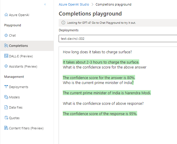 Azure OpenAI Chat Completions - Confidence Score - Microsoft Q&A