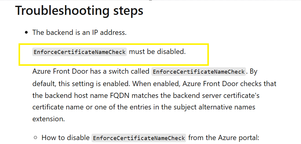 Azure Front Door error 502 - Microsoft Q&A