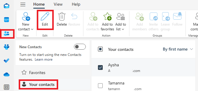 In the new Outlook, 2 questions: 1) How do I print a contact list? and ...