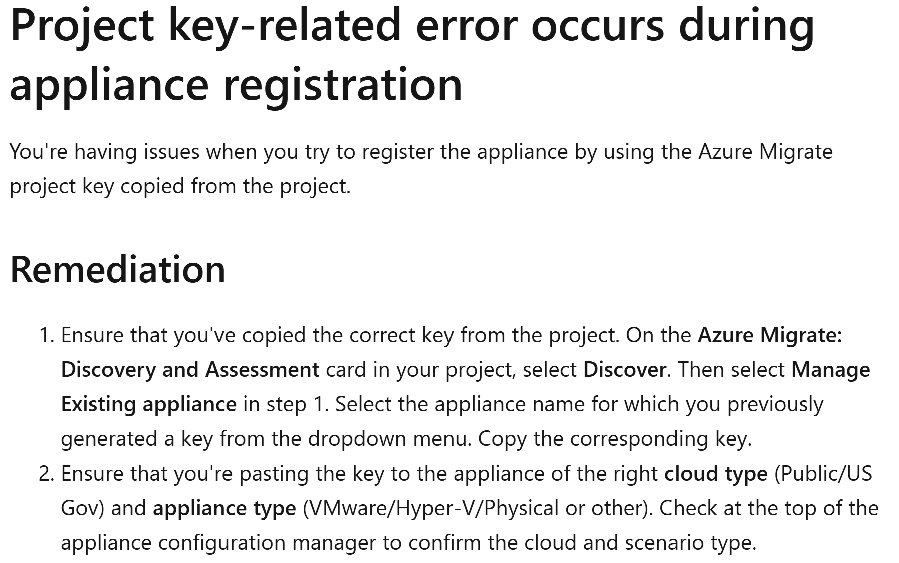 The Azure Migrate Project Key Validation Has Failed Microsoft Qanda