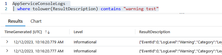 Azure Logs Monitor: console logs level is not correct - Microsoft Q&A