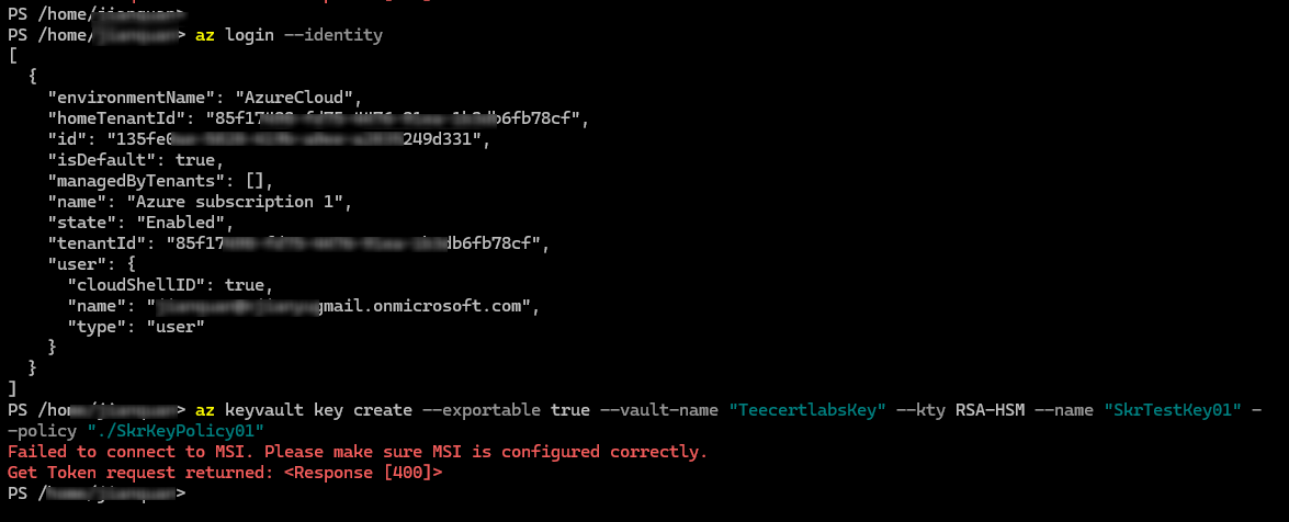 Azure CLI prompts Azure CLI prompts