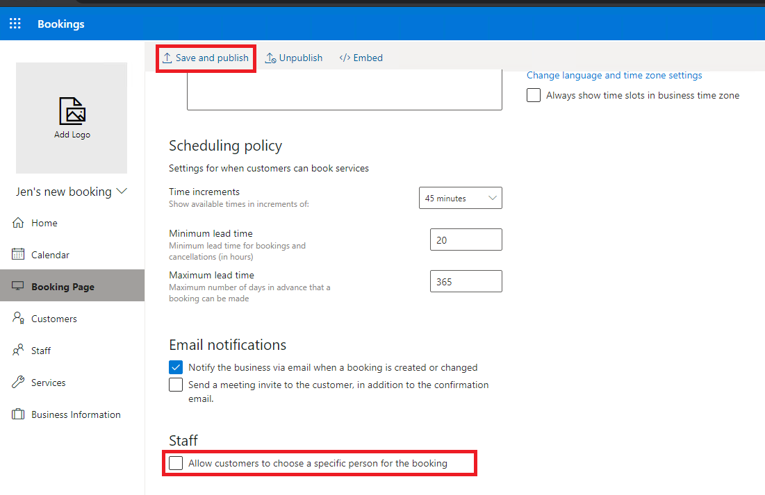 Microsoft Booking. Visibility - Microsoft Q&A
